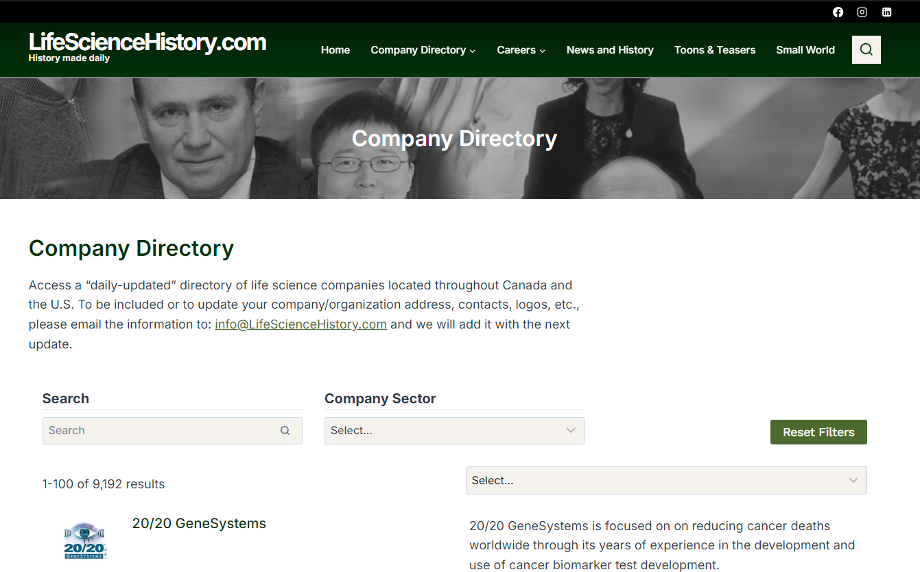 Lifescience Company Directory | Biotech Company Directory